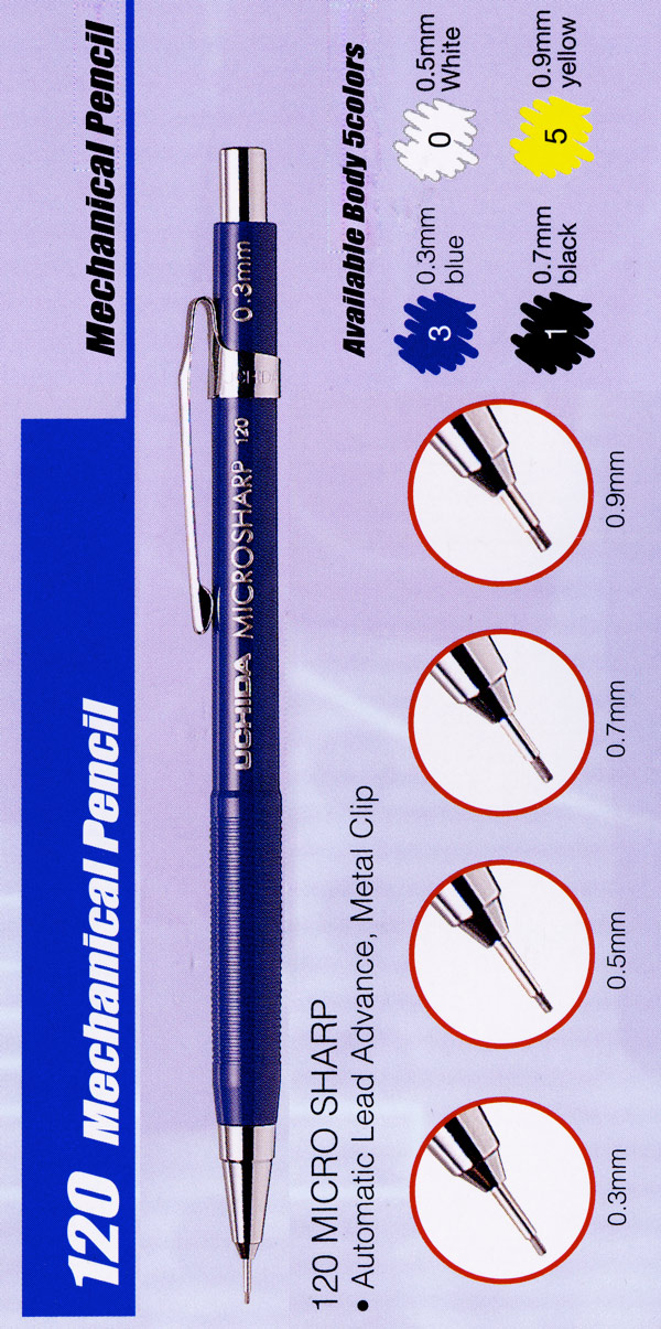Mechanikus ceruza Microsharp Uchida - Ceruza, szén, radír